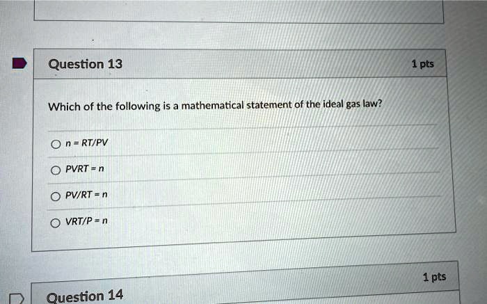 SOLVED: Question 13 pts Which of the following is a mathematical ...