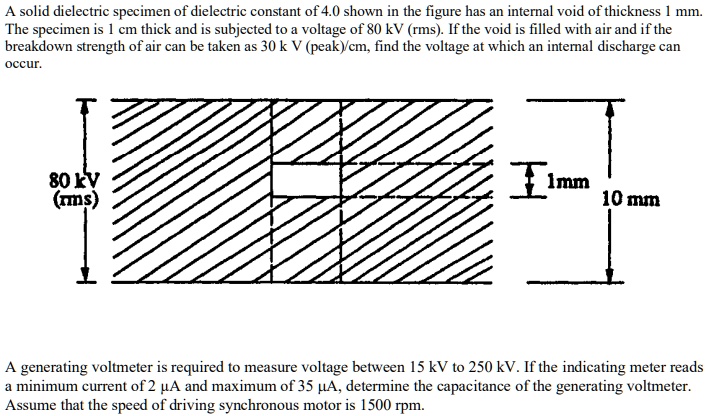 A solid dielectric specimen of dielectric constant of 4.0 shown in the ...