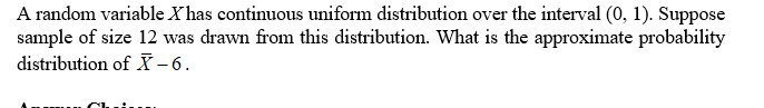 A random variable X has continuous uniform distribution over the ...