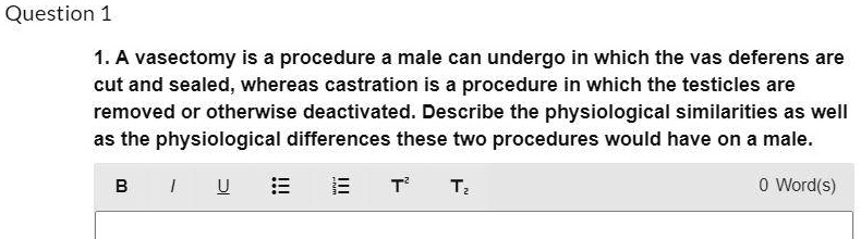 VIDEO solution: A vasectomy is a procedure a male can undergo in which ...