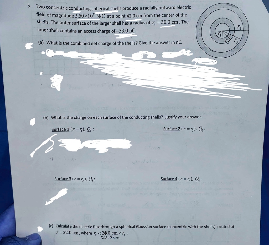 two concentric conducting spherical shells produce a radially outward ...