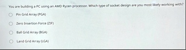 you are building a pc using an amd ryzen processor which type of socket ...