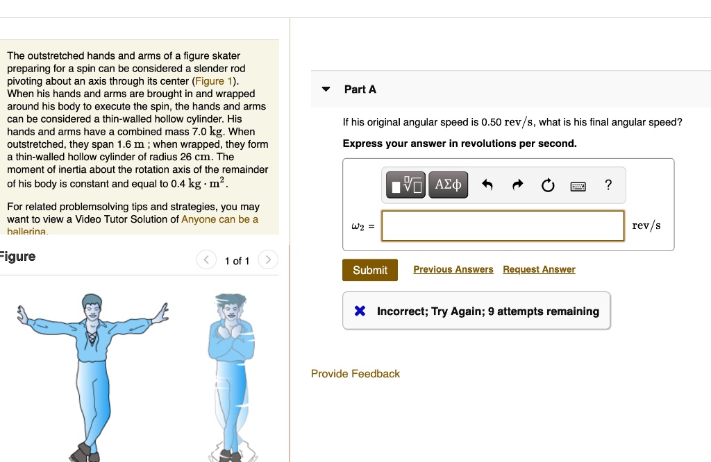 SOLVED: The outstretched hands and arms of a figure skater preparing ...