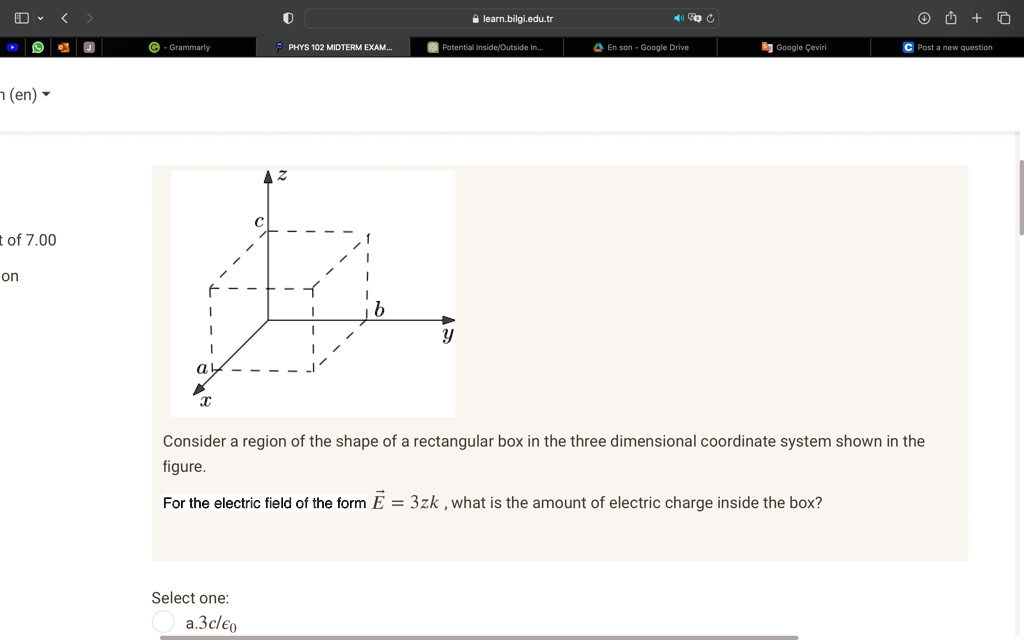 SOLVED: Consider a region of the shape of a rectangular box in the three-dimensional coordinate ...
