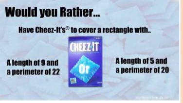 Would you Rather... Have Cheez-It's to cover a rectangle with.. CHEEZ ...