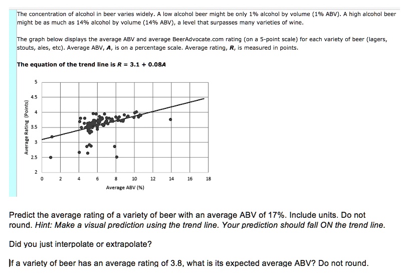 The concentration of alcohol in beer varies widely. A low...