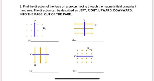 [GET ANSWER] 2 find the direction of the force on proton moving through ...