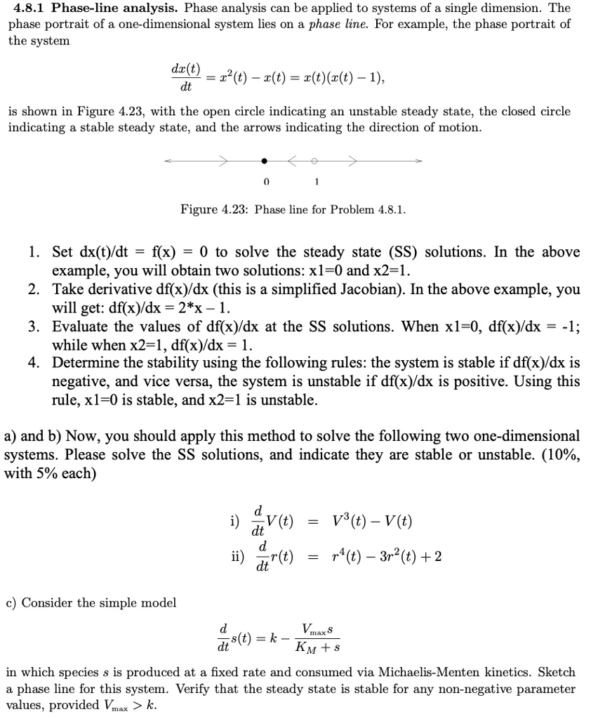 SOLVED:4.8.1 Phase-line analysis. Phase analysis can be applied to ...