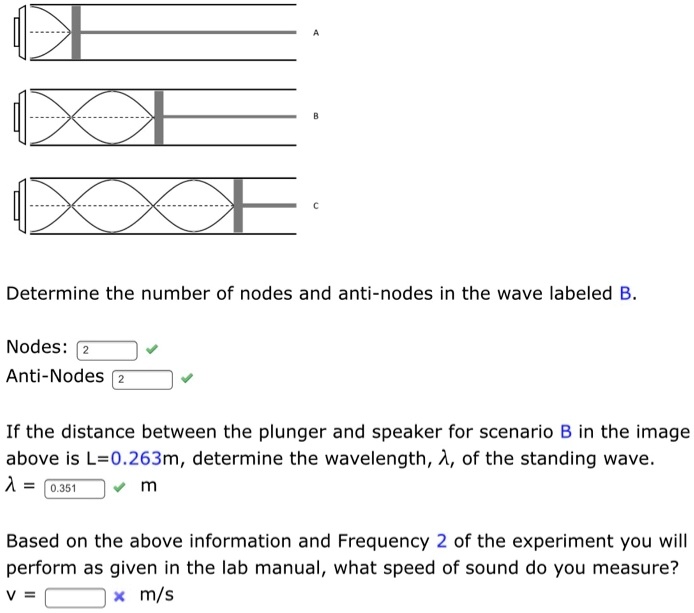 determine the number of nodes and anti nodes in the wave labeled b nodes anti nodes if the ...