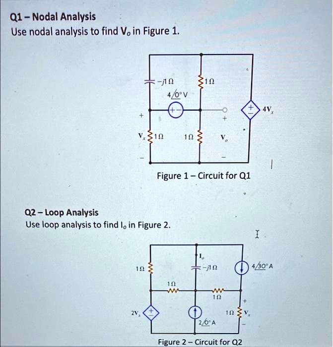 SOLVED: Q1: Nodal Analysis Use nodal analysis to find Vo in Figure 1. j1n SOLVED: Q1: Nodal Analysis Use nodal analysis to find Vo in Figure 1. j1n