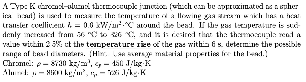 SOLVED: A Type K chromel-alumel thermocouple junction (which can be ...