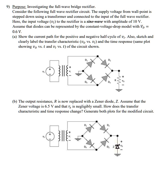 9) Purpose: Investigating the full-wave bridge...