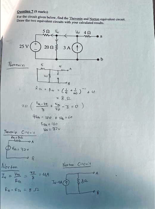 SOLVED: Is my working correct already? And why is the voltage Thevenin ...