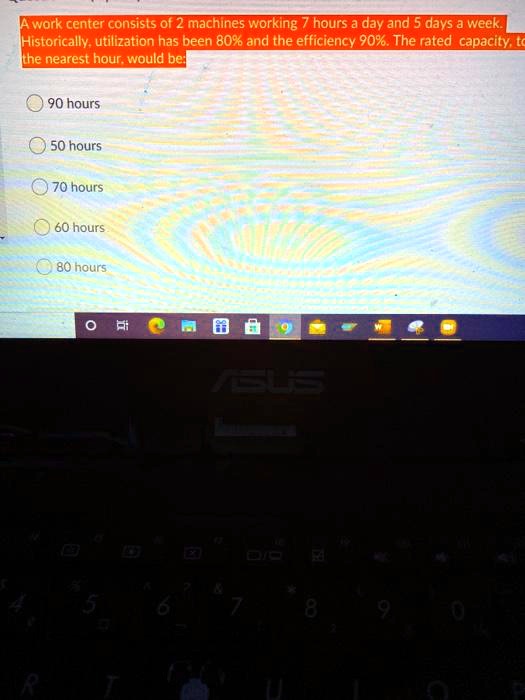 SOLVED: work center consists of 2 machines working hours day and days ...