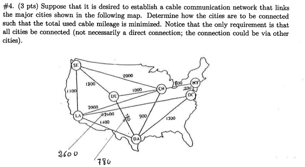 SOLVED: #4 (3 pts) Suppose that it is desired to establish cable ...