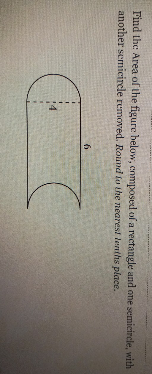 Find the Area of the figure below, composed of a rectangle and one ...