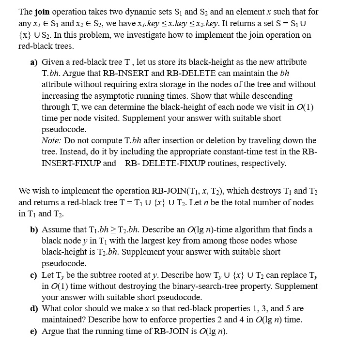 SOLVED: The corrected text is as follows: The join operation takes two ...