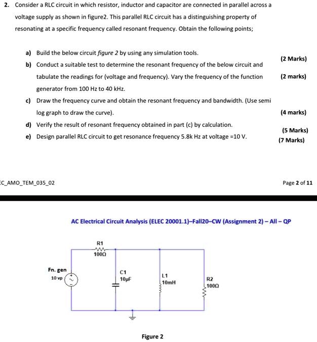 SOLVED: Consider an RLC circuit in which a resistor, inductor, and ...