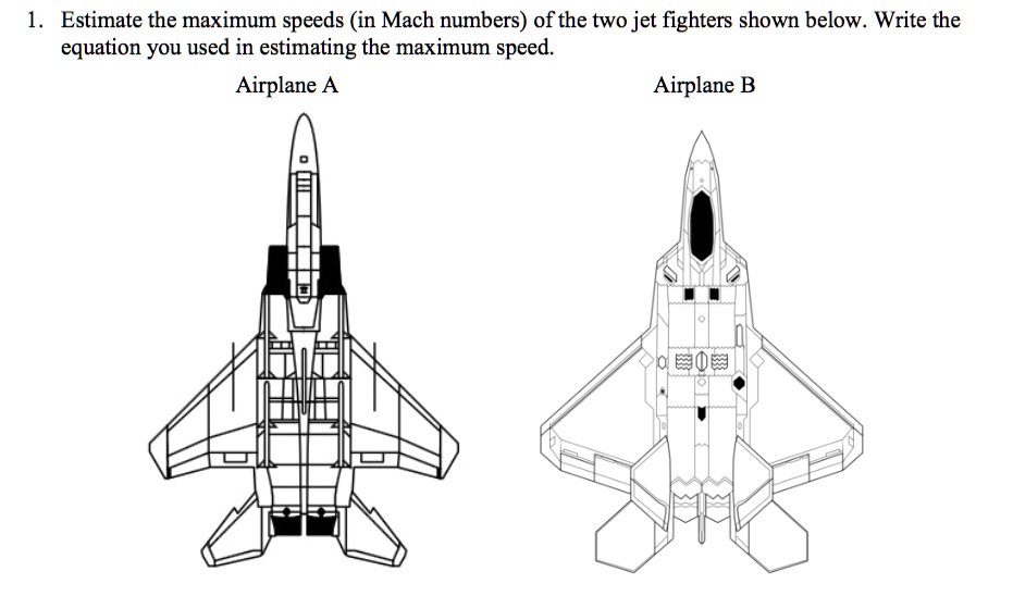 SOLVED: 1. Estimate the maximum speeds (in Mach numbers) of the two jet ...