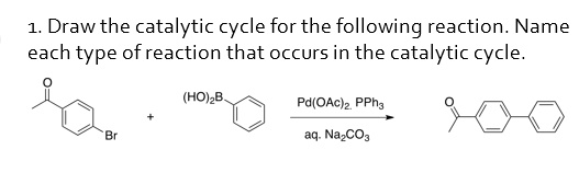 SOLVED: 1. Draw the catalytic cycle for the following reaction. Name ...