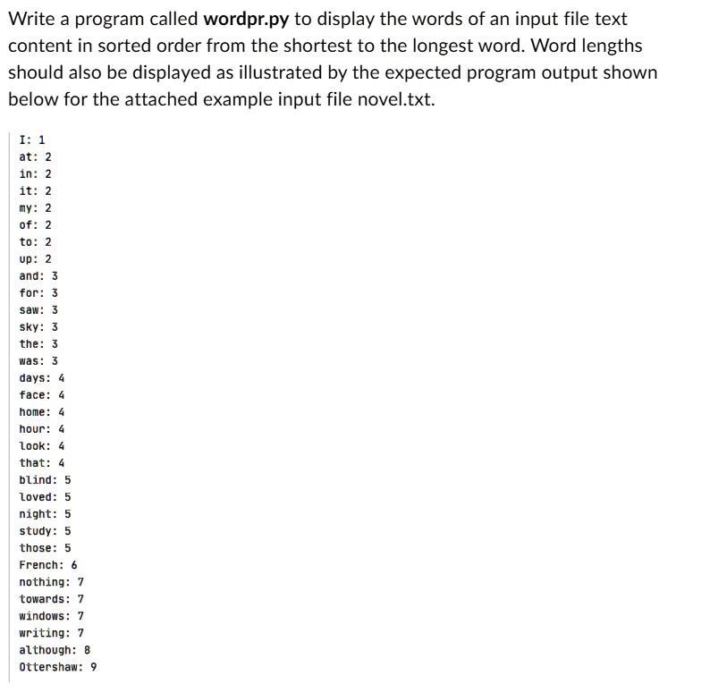 Solved Write A Program Called Wordprpy To Display The Words Of An Input Files Text Content In