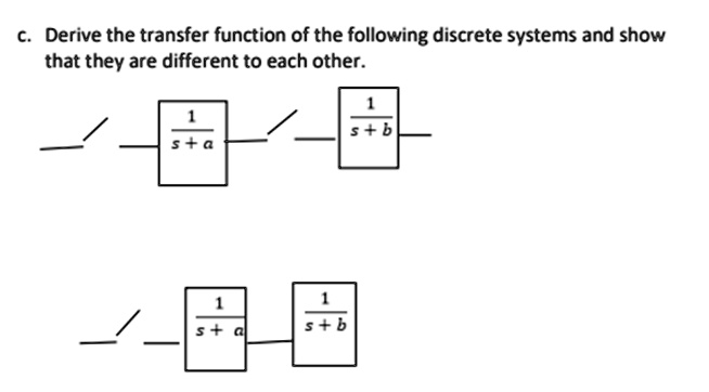 c. Derive the transfer function of the following discrete systems and ... c. Derive the transfer function of the following discrete systems and ...