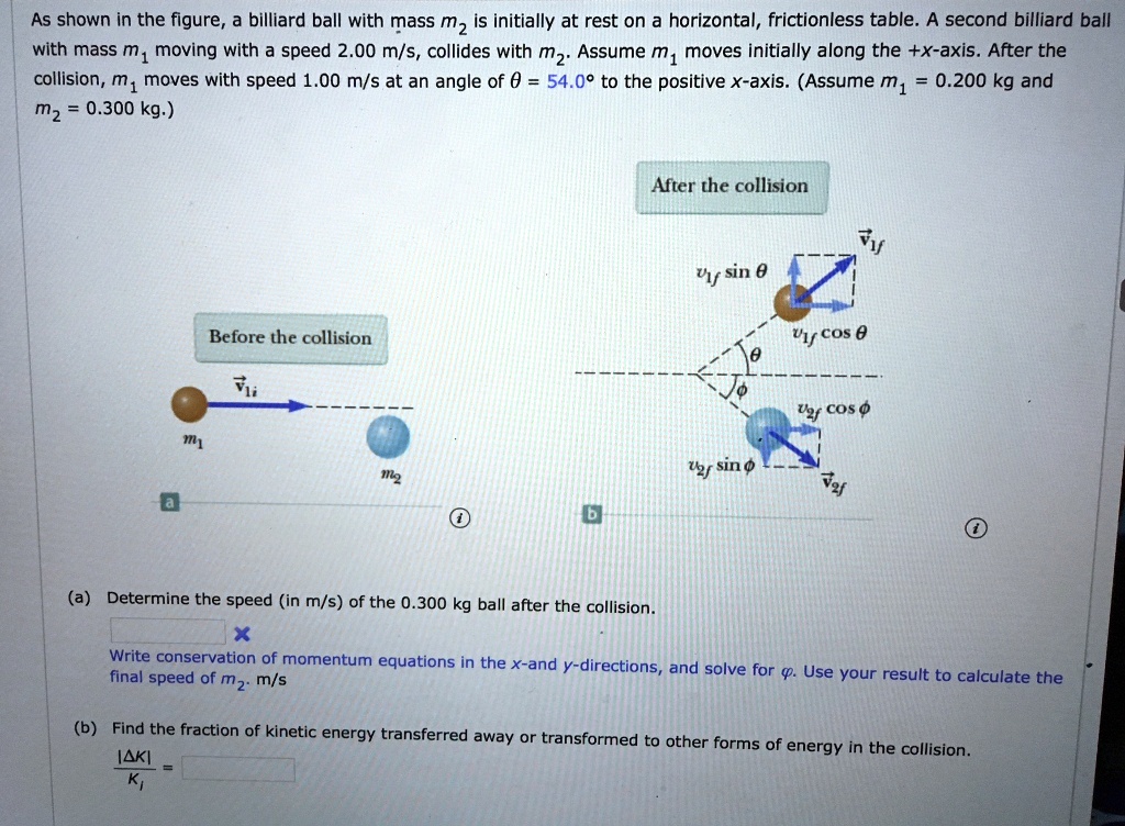 SOLVED: As shown in the figure, a billiard ball with mass m is ...