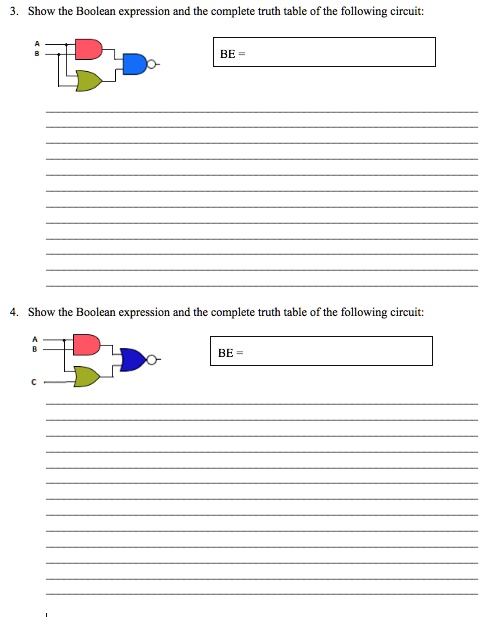 Solved 3 Show The Boolean Expression And The Complete Truth Table Of