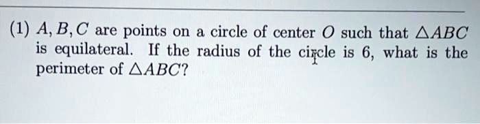 SOLVED: A, B, C are points on a circle of center O such that âˆ†ABC is ...