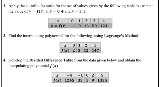 2. Apply the suitable formula for the set of values given by the ...