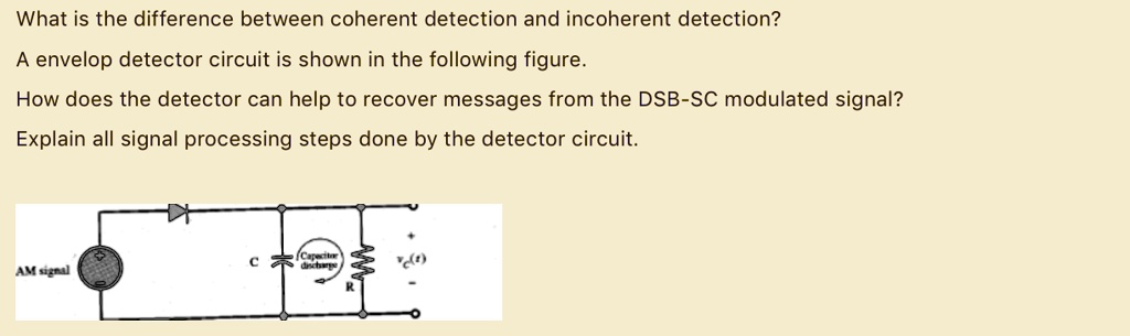 What is the difference between coherent detection and incoherent detection? A envelop detector ...