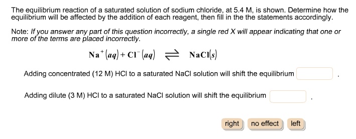 SOLVED: The equilibrium reaction of saturated solution of sodium ...