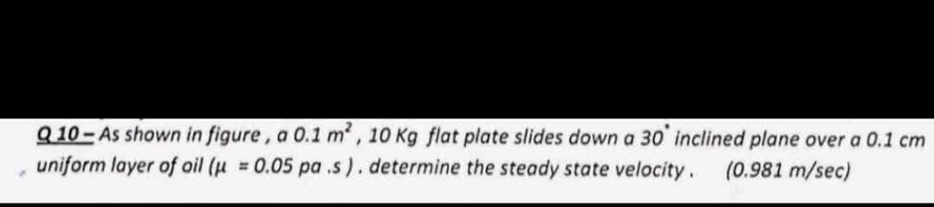 q410 as shown in figure a 01 m 10 kg flat plate slides down a 30 inclined plane over a 01 cm ...