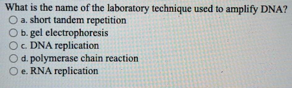 what is the name of the laboratory technique used to amplify dna qa ...