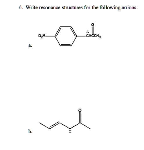 SOLVED:Write resonance structures for the following anions: cnech;