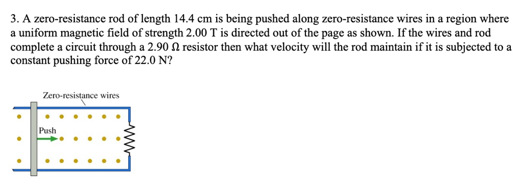 SOLVED: 3. A zero-resistance rod of length 14.4 cm is being pushed ...