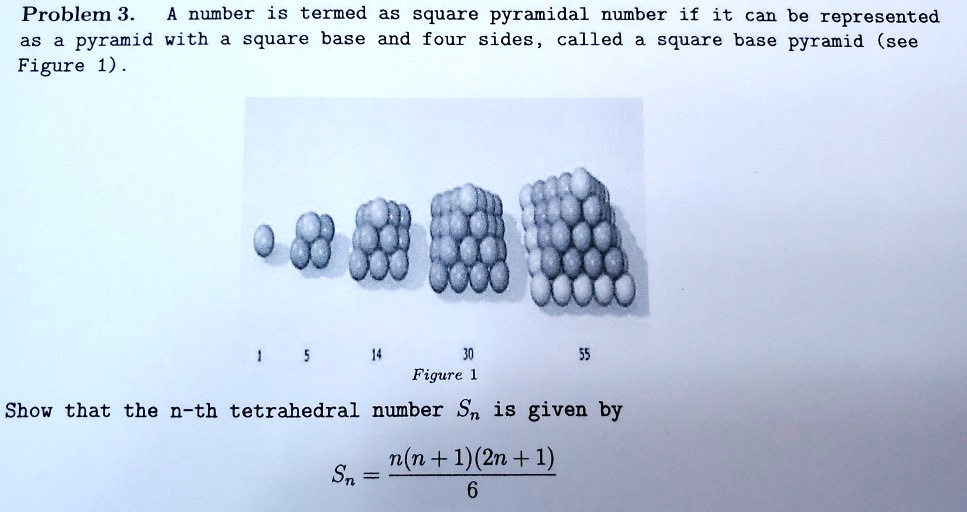 SOLVED: Problem 3 number is termed as square Pyramidal number if it can ...