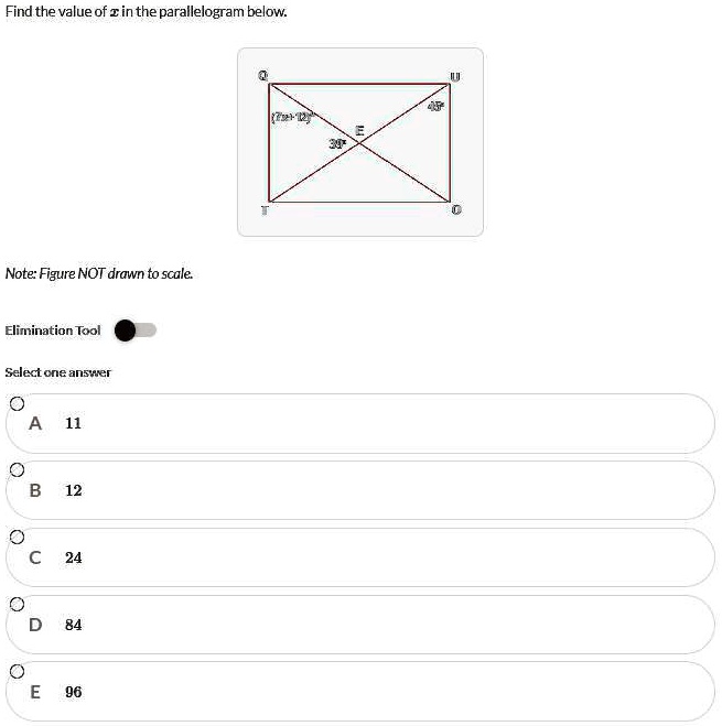 SOLVED:'Find the value of x in the parallelogram below. Find the value of zin the parallelogram ...