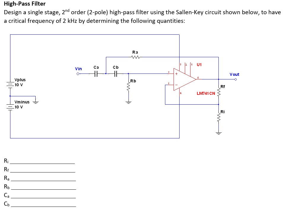SOLVED: Text: High-Pass Filter Design a single stage, 2nd order (2-pole ...