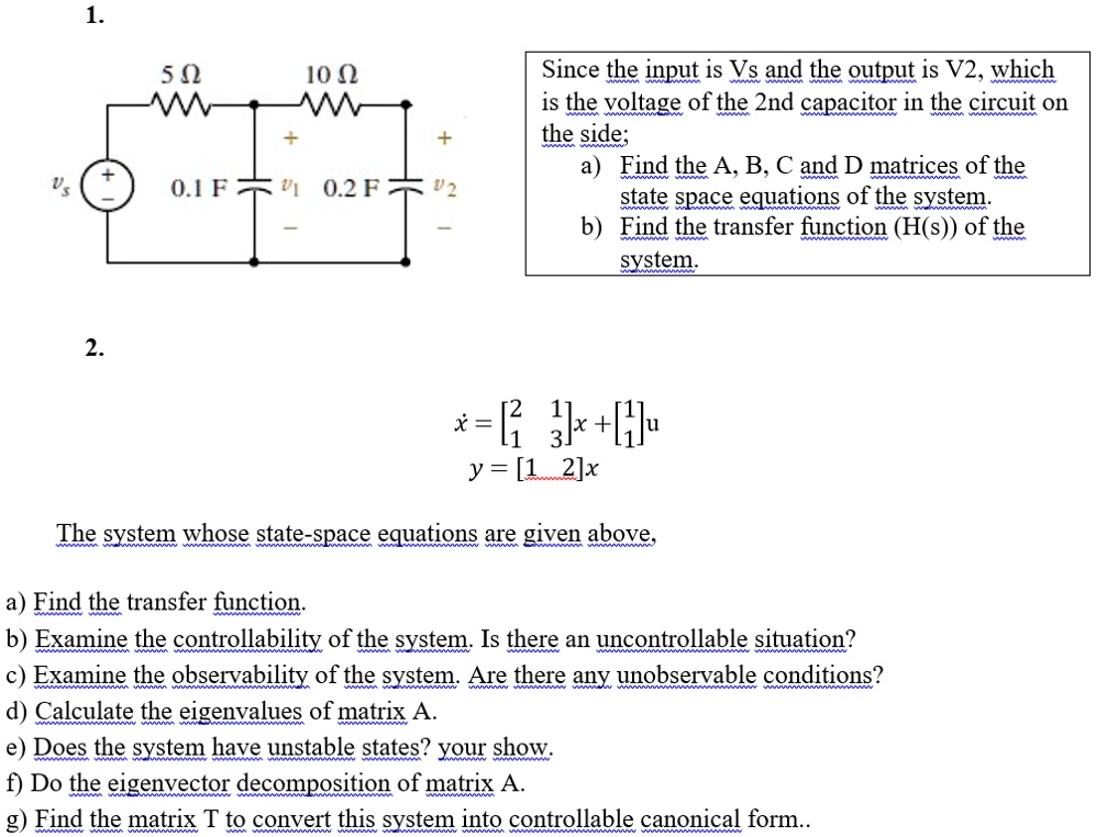 1. 5 ? 10 ? + + + Us 0.1 F 0.2 F V2 2. Since the input is Vs and the ...