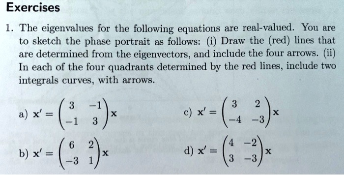 SOLVED: Exercises: The eigenvalues for the following equations are real ...