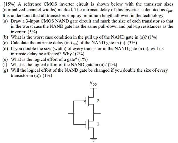 SOLVED: A reference CMOS inverter circuit is shown below with the ...