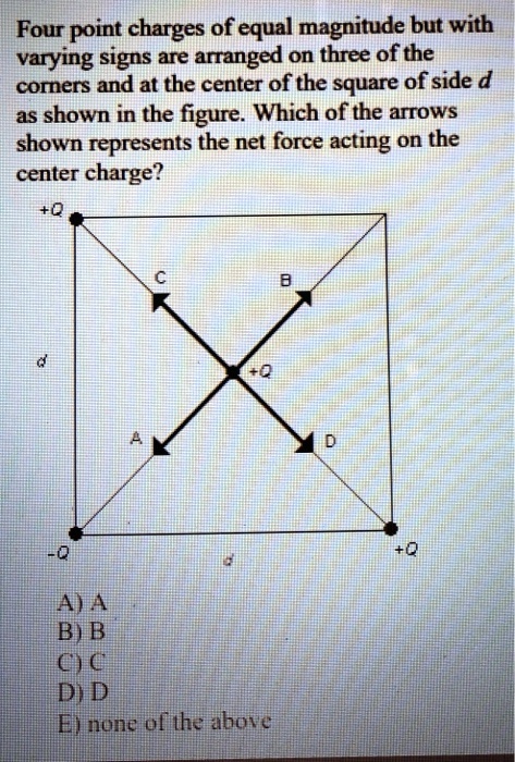 [GET ANSWER] four point charges of equal magnitude but with varying ...