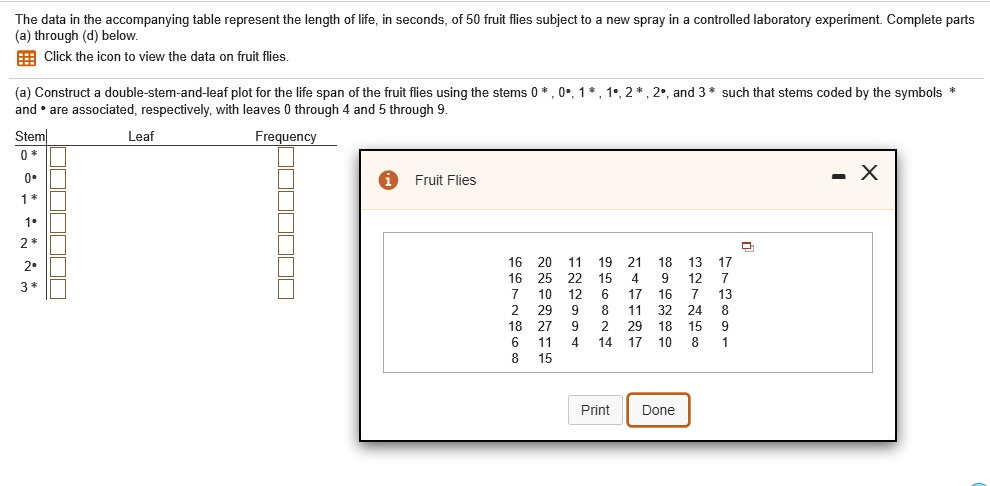 SOLVED: The data in the accompanying table represent the length of life ...