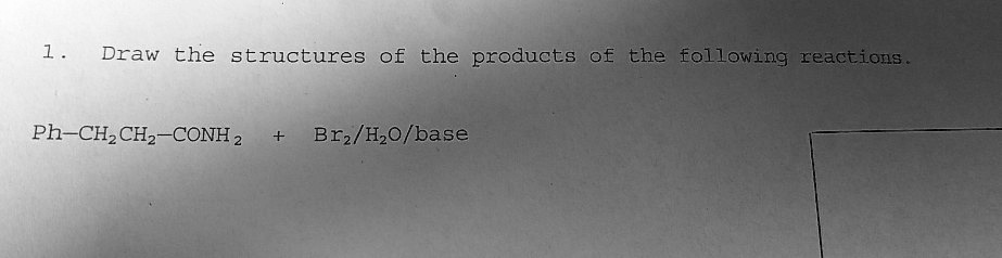 SOLVED: Draw the structures of the products of the following reactions ...