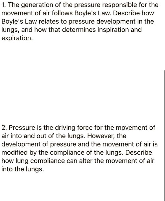 SOLVED: The generation of the pressure responsible for the movement of ...