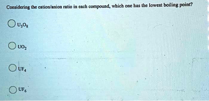SOLVED: Considering the cation/anion ratio in cach compound, which one ...