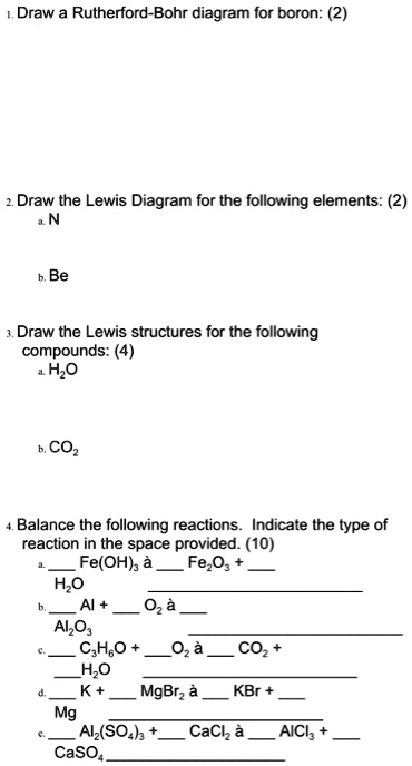 Draw a Rutherford-Bohr diagram for boron: (2) Draw the Lewis Diagram ...