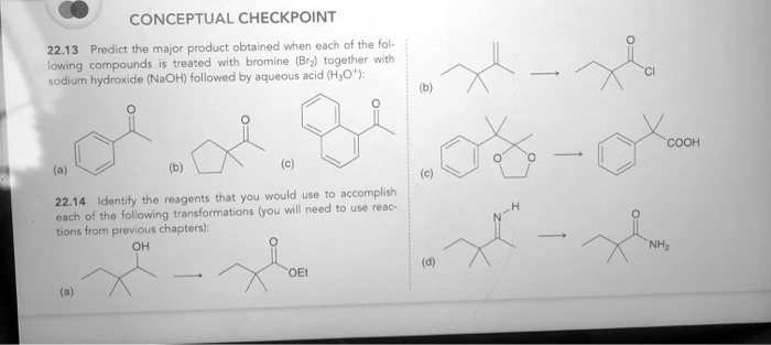 SOLVED: Conceptual Checkpoint 22.13: Predict the major product obtained ...