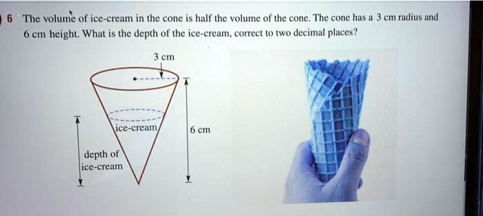 Ice Cream Cone Volume Formula